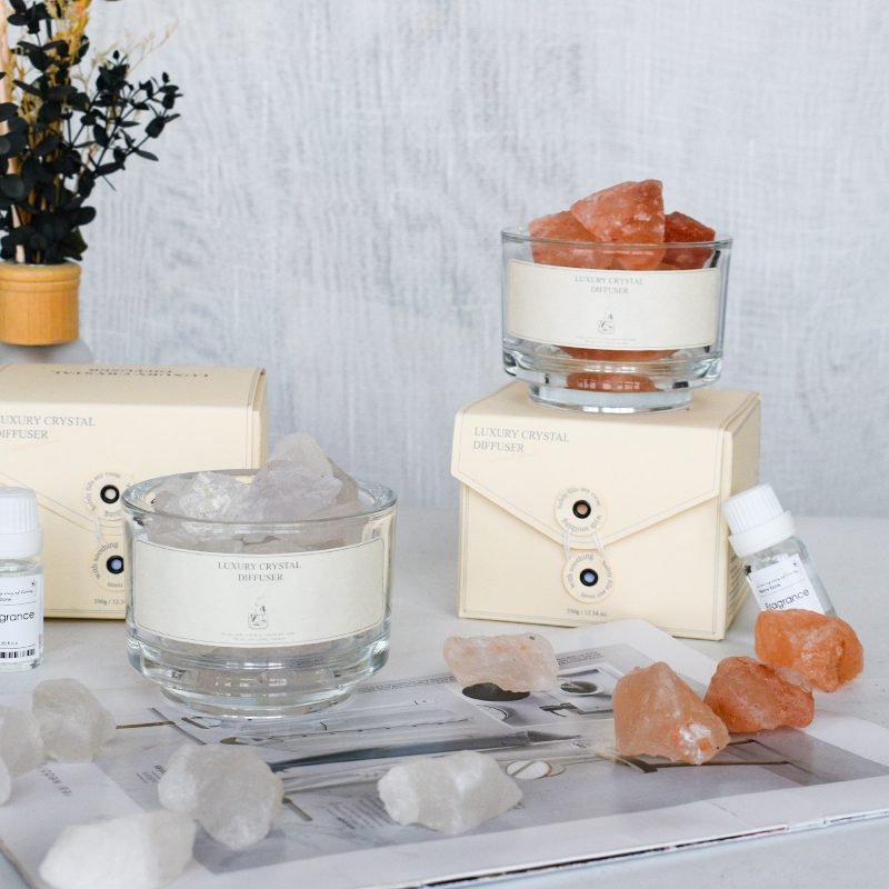 Natural Crystal Diffuser – Essential Oil Aromatherapy Stone Set